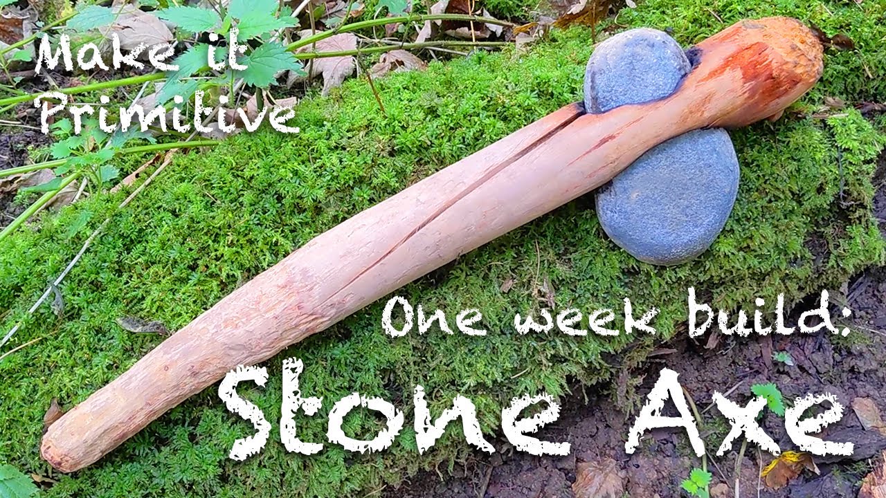 One week vacation build: Making a stone axe at the beach - YouTube