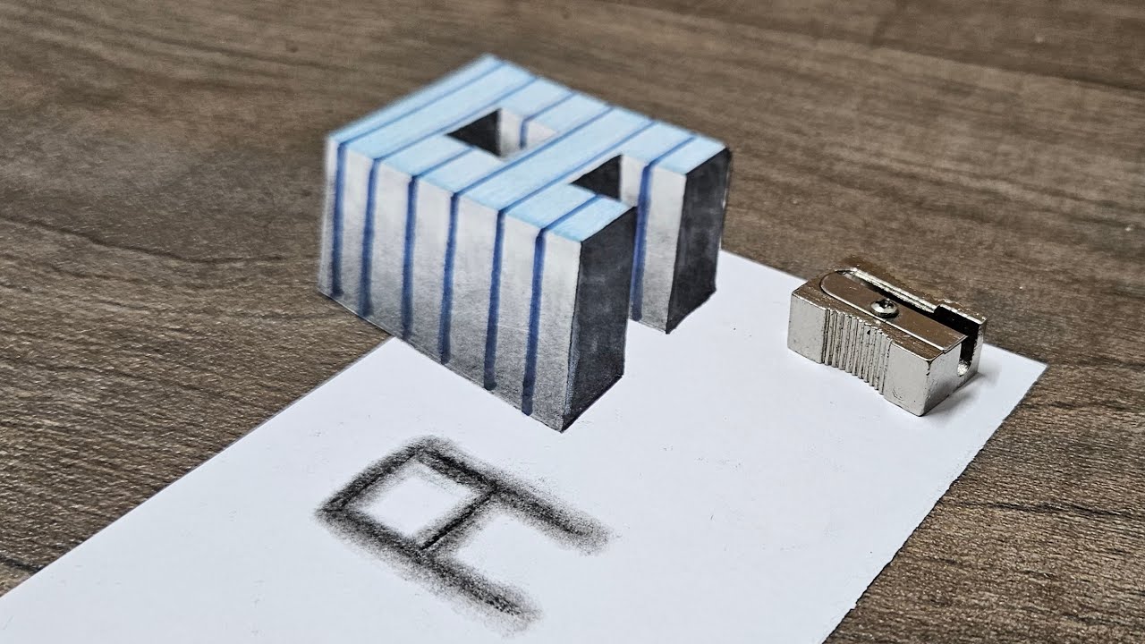 3d drawing A letter pencil shading on paper for beginner - YouTube