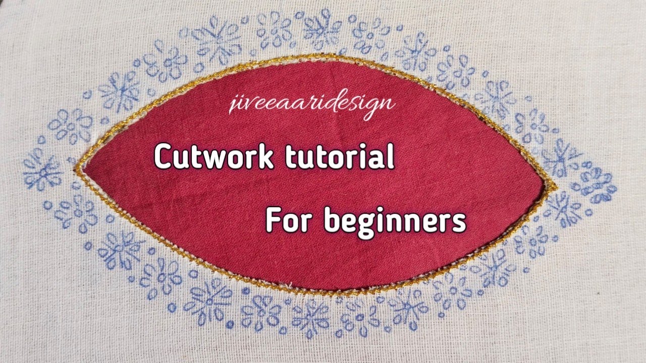 Basic Boat neck cutwork tutorial for beginners | Aari work tutorial for ...