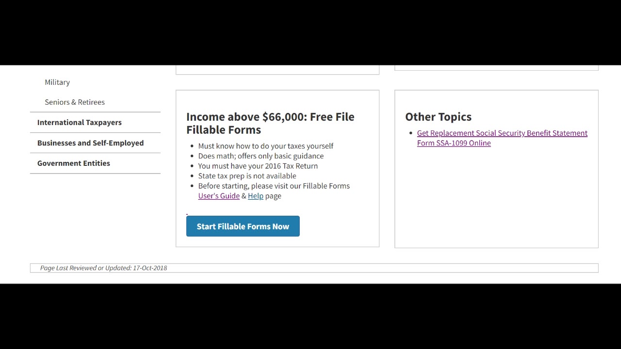 Tax_101_IRS and Tax Free File Filable Forms For Individuals With Income ...