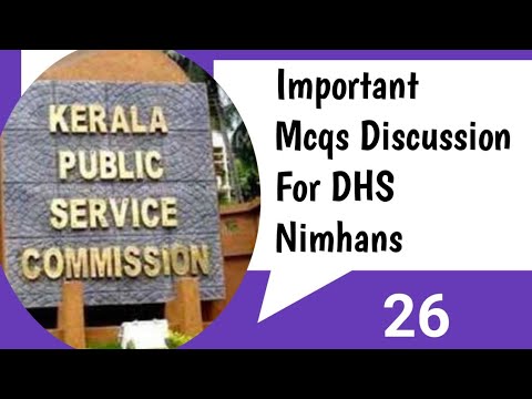 26-Important Mcqs Discussion For coming DHS Kerala PSc /Nimhans/Jipmer ...