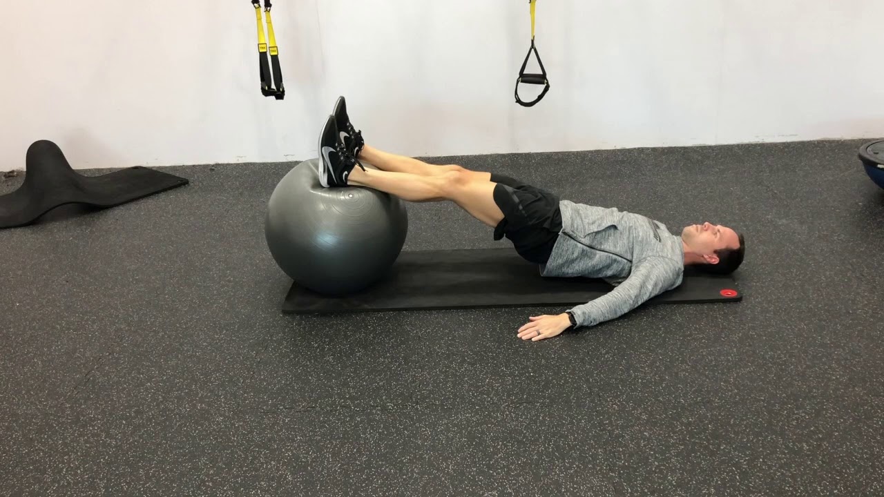 Physioball Eccentric Hamstring Curl (2 in/1 out) - YouTube