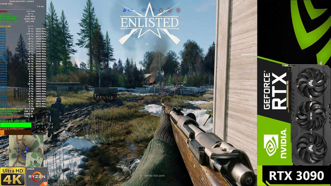 Enlisted Open Beta Max Settings DLSS 4K | RTX 3090 | Ryzen 9 5950X ...