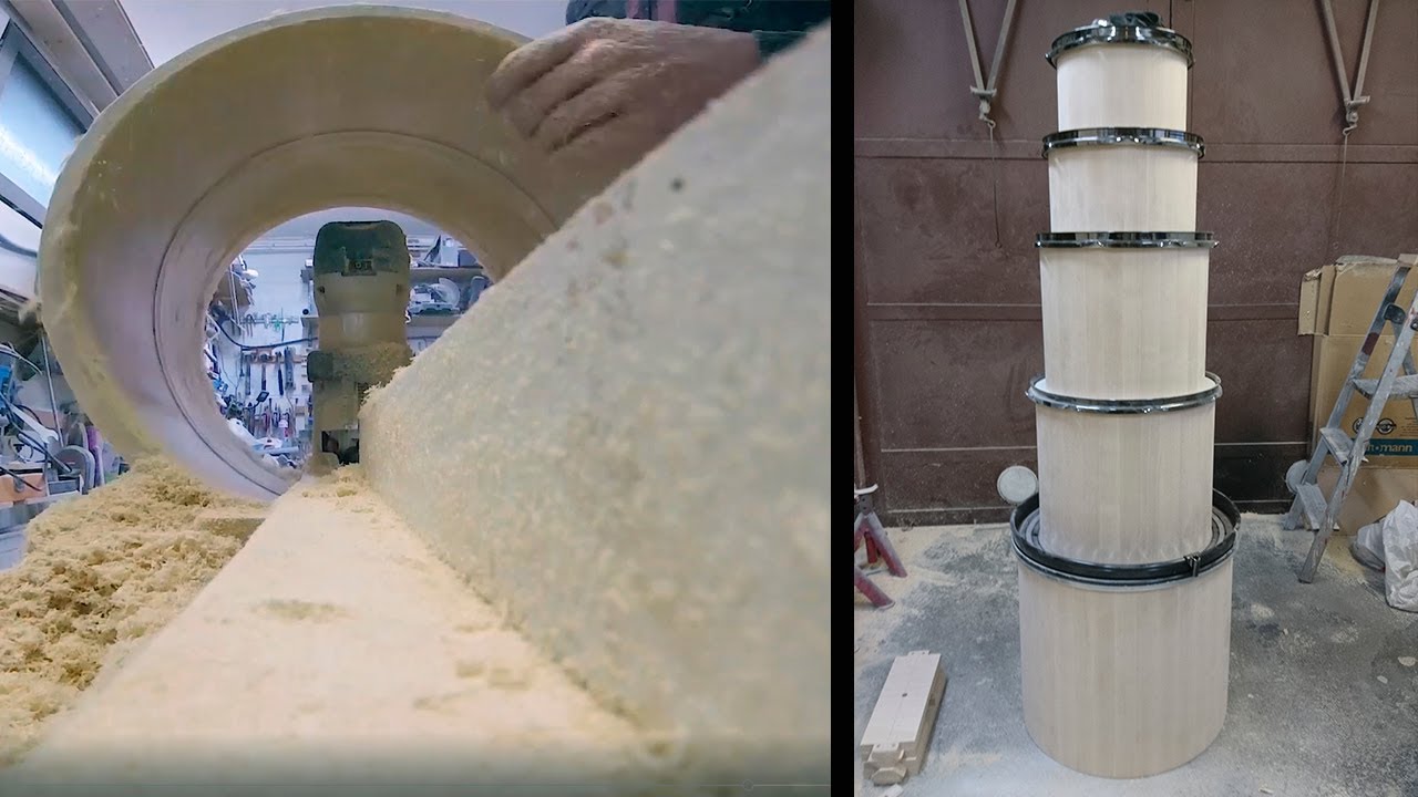 Making of a stave drum set - Part 2: Milling the shells - YouTube