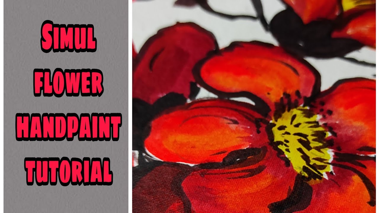 শিমুল ফুল আঁকা যখন একদম সহজ 😍😯/#শিমুল_ফুল/#Handpaint #Simul_Flower # ...