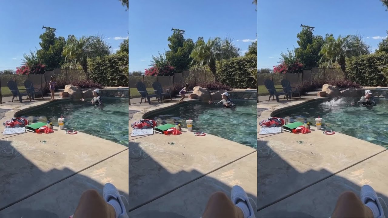 Lonzo Ball Records Daughter Jumping In Pool - YouTube