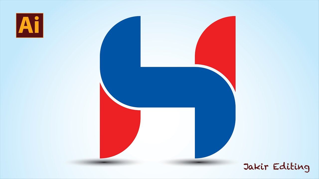 H logo design | illustrator logo design tutorial | adobe illustrator cc ...