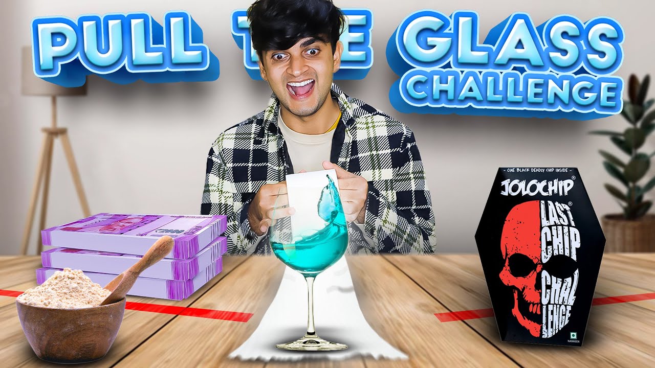 Pull The Glass Challenge😂 - YouTube
