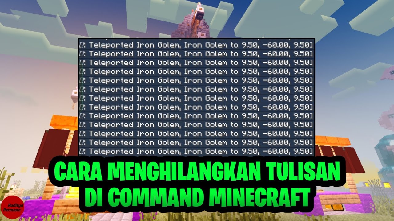 CARA MENGHILANGKAN TULISAN COMMAND BLOCK/PESAN MENGANGGU DI MINECRAFT ...