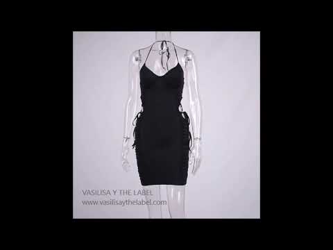 Hollow Out V Neck Low Cut Pads With Underwires Sexy Dress - NIA220602266