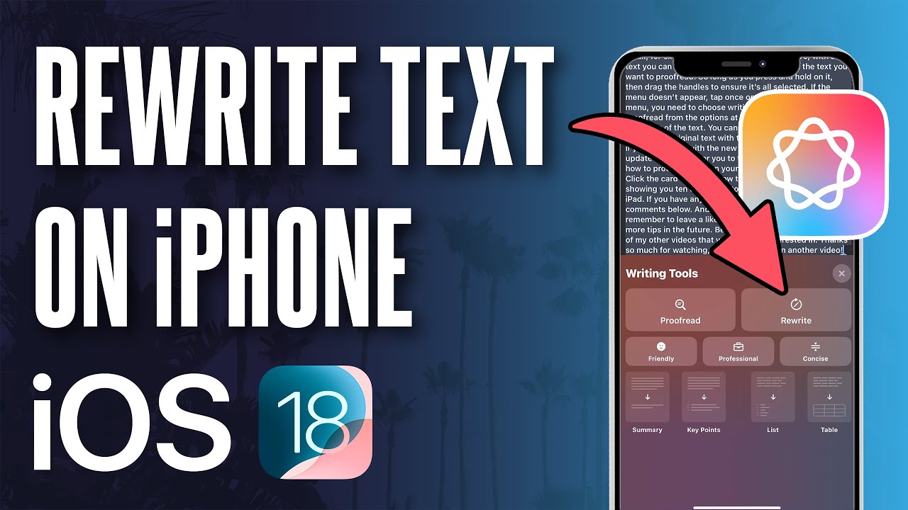 How to Rewrite Text on iPhone (iOS 18.1 Apple Intelligence) - YouTube