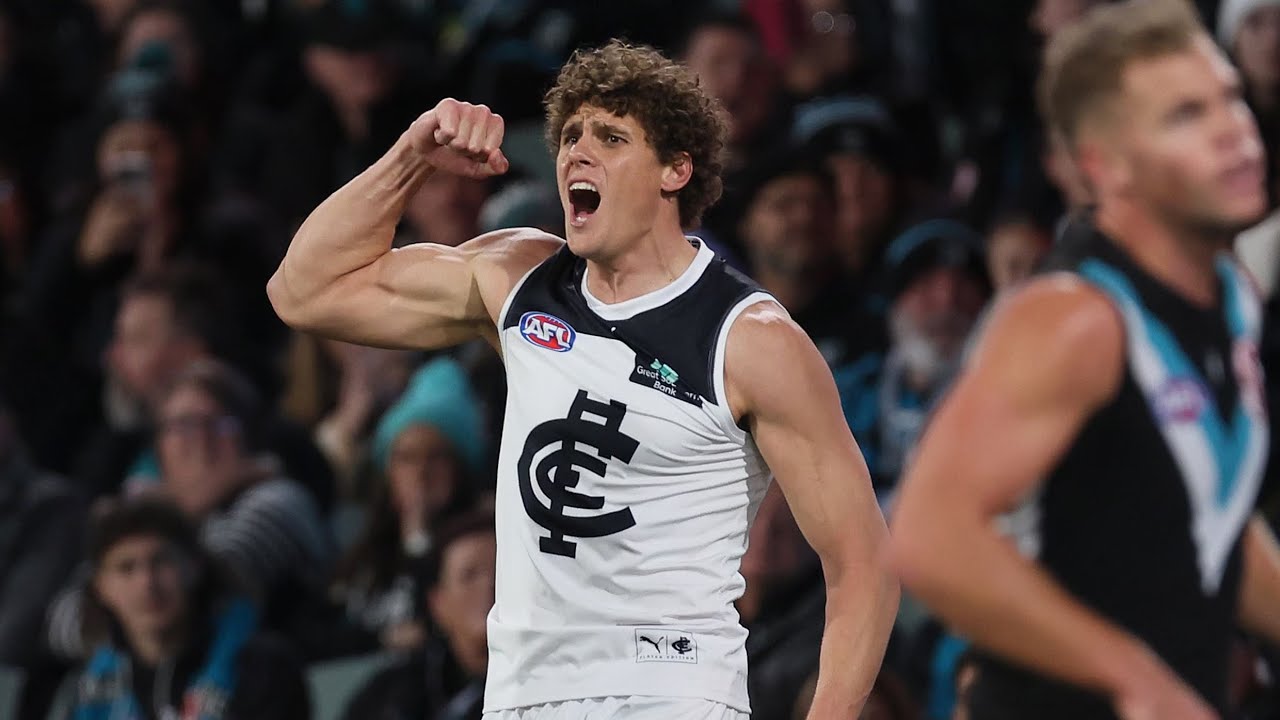 Charlie Curnow - AFL 2024 Round 12 Highlights - Carlton @ Port Adelaide ...