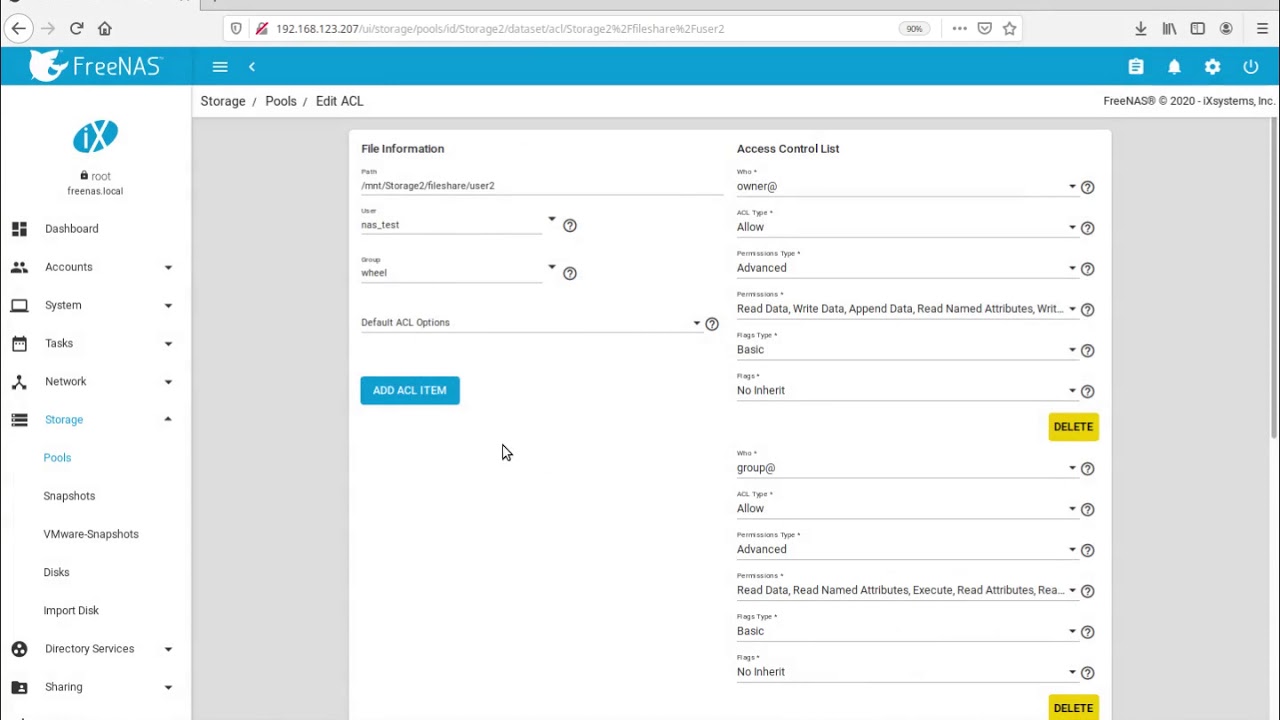 FreeNAS setting a user on SMB - YouTube