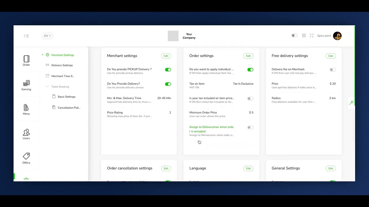 Merchant Panel - Store's Setting - YouTube