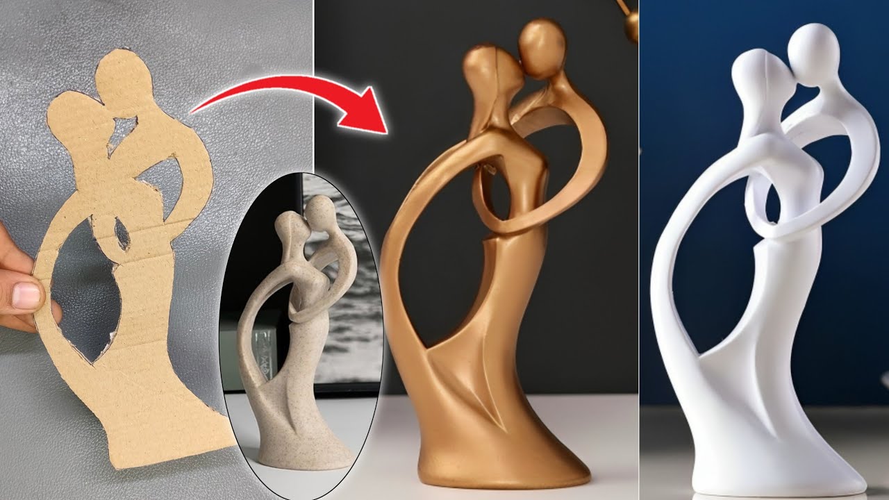 Couples Cardboard Craft 💓 Couple Craft Ideas 💓 Showpiece Craft ️ Clay ...
