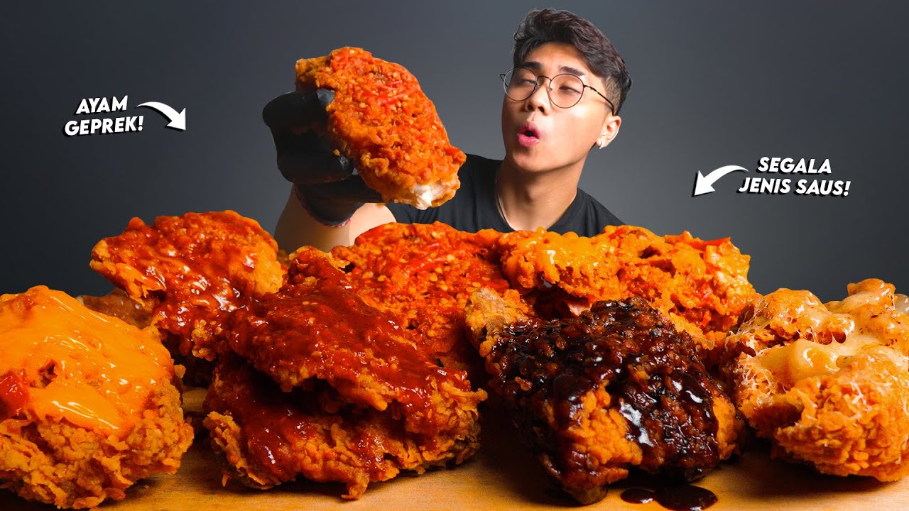 Asli Nagih Mukbang Ayam Geprek Sambal Rawit Bbq Keju Blackpepper