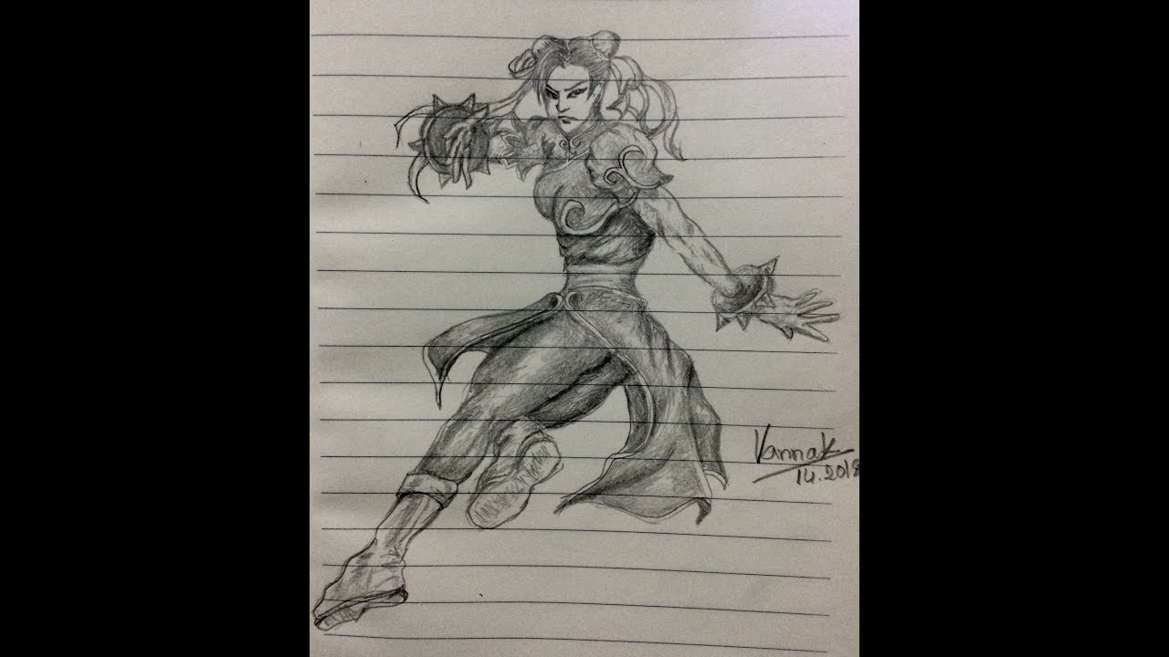 Street Fighter- Chun li Speed drawing. - YouTube