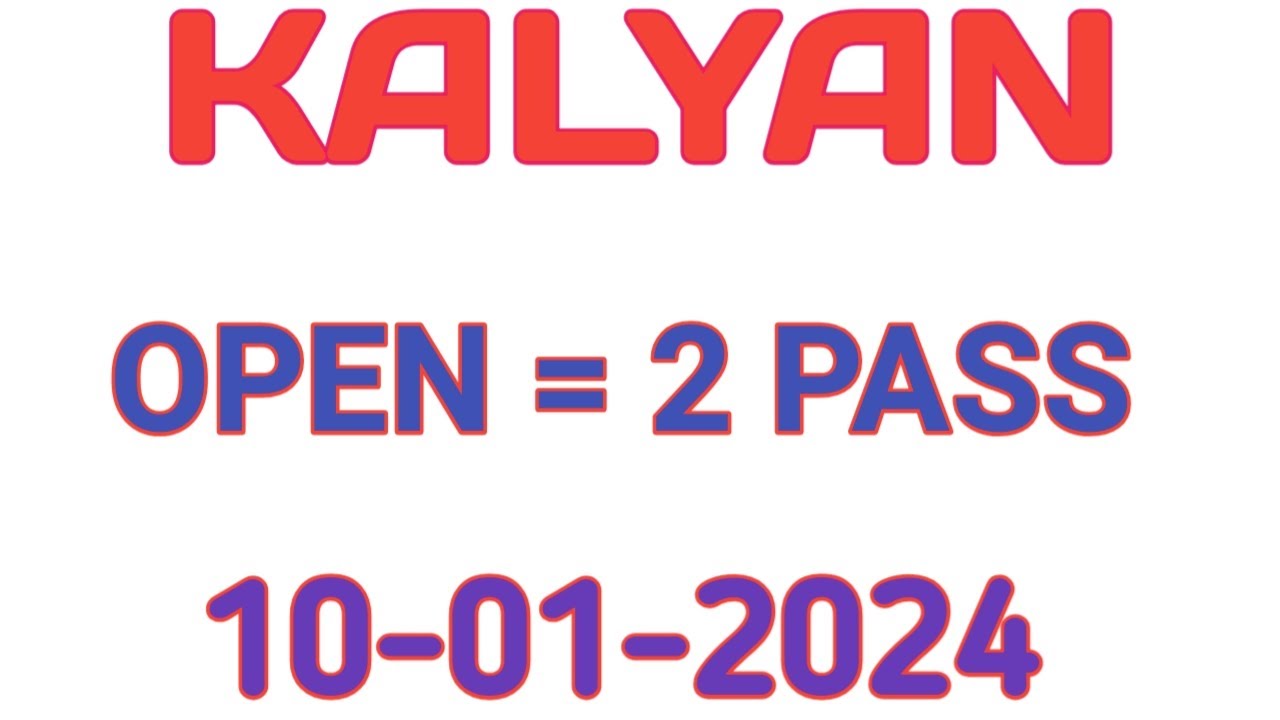 10-01-24 Kalyan Open। Kalyan fix close। Kalyan close today। बोल कर पास ...