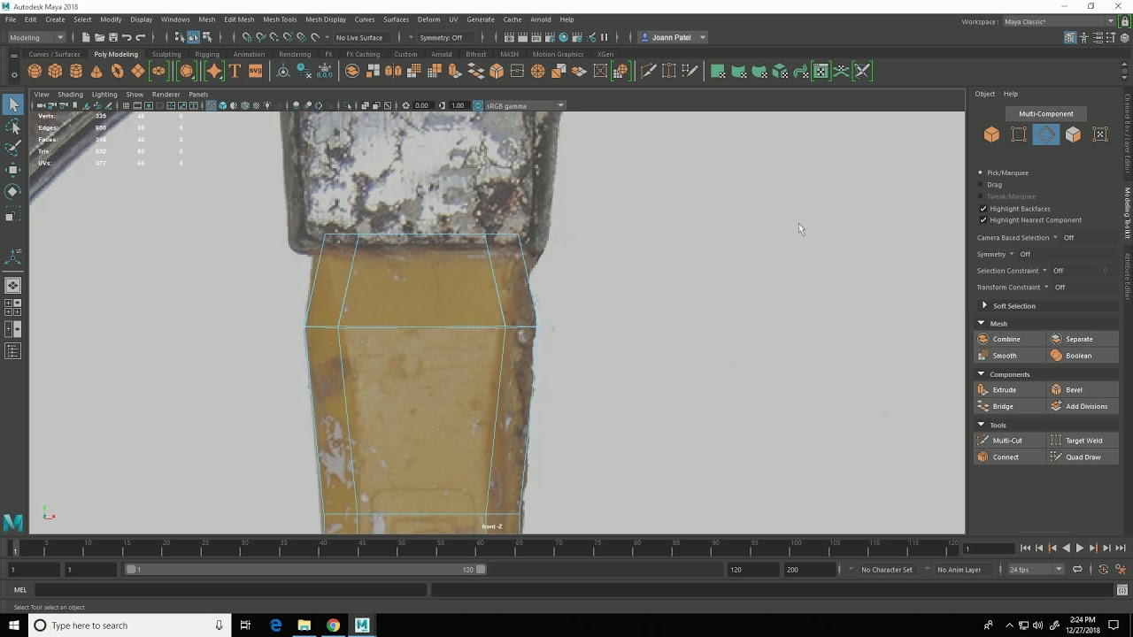 Modeling a Hammer in Maya 2018 - Handle - YouTube