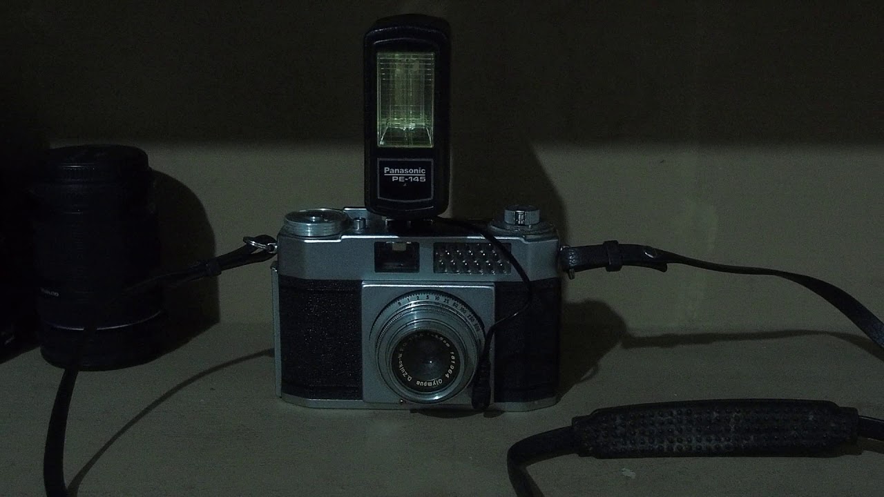 olympus WIDE-E camera + panasonic PE-145 flash - YouTube