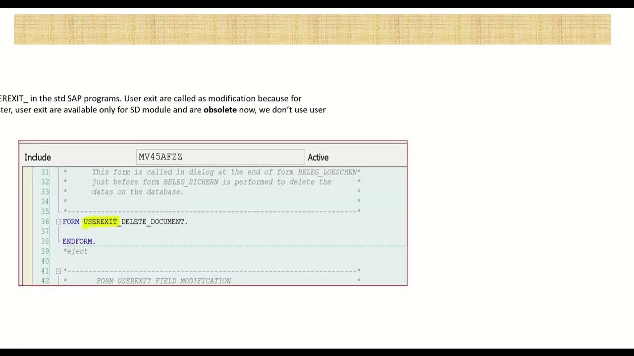 01 Sap Abap Enhancement Introduction User Exit Customer Exit Badi Youtube