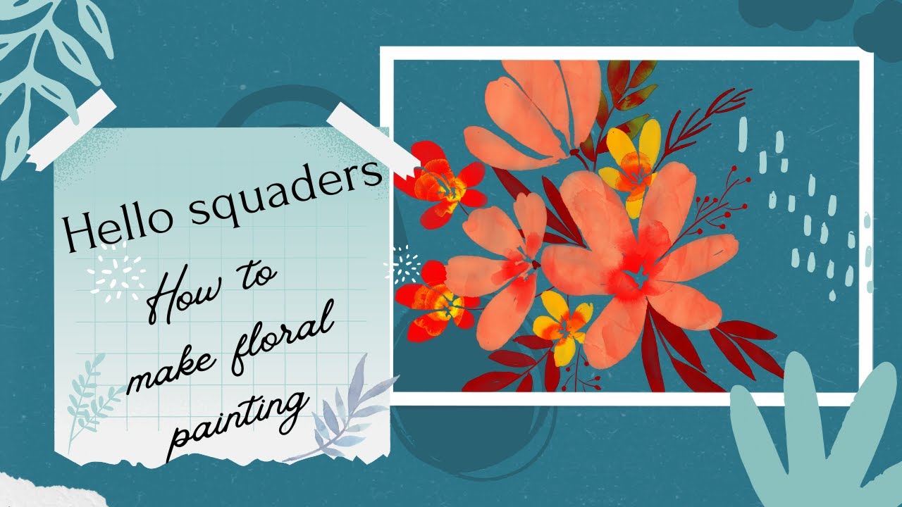 Easy floral painting, with dull base - YouTube