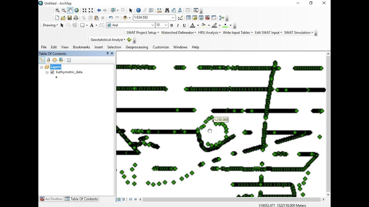 Creating triangular irregular network (TIN) from bathymetric data in Arc GIS - YouTube