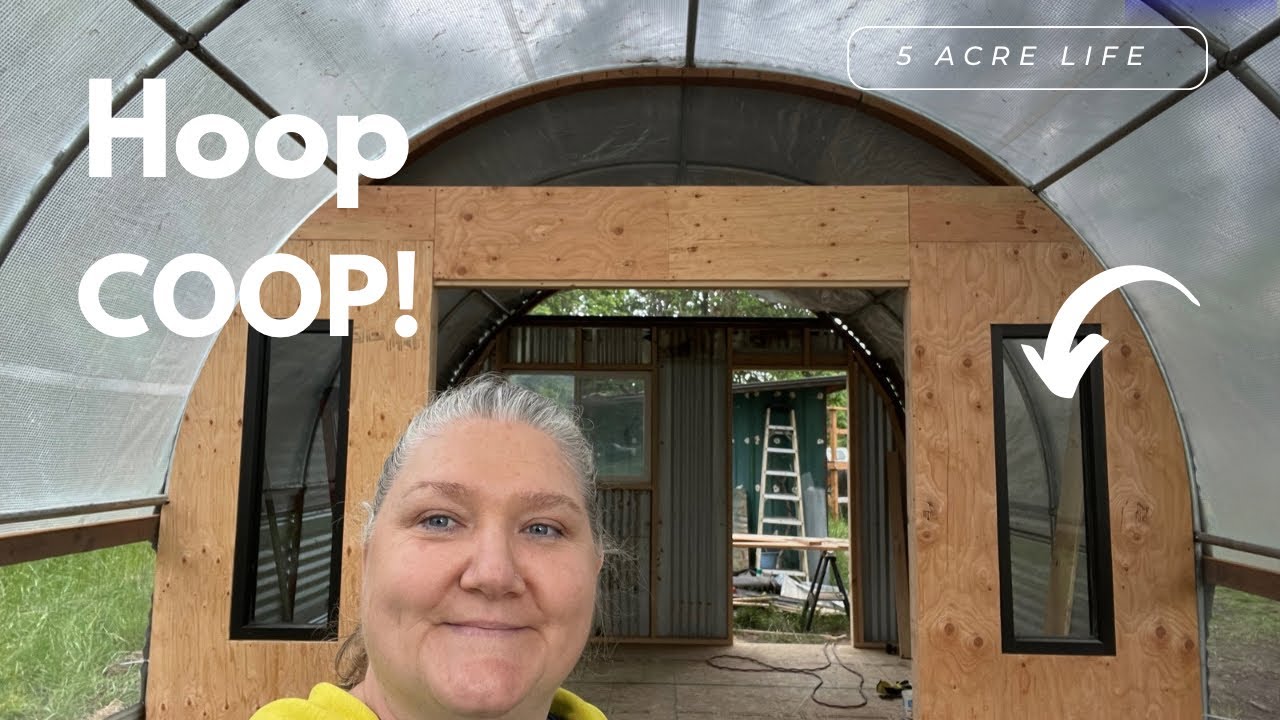 Hoop Coop Build - Framing in Windows - Adding Hardware Cloth ...