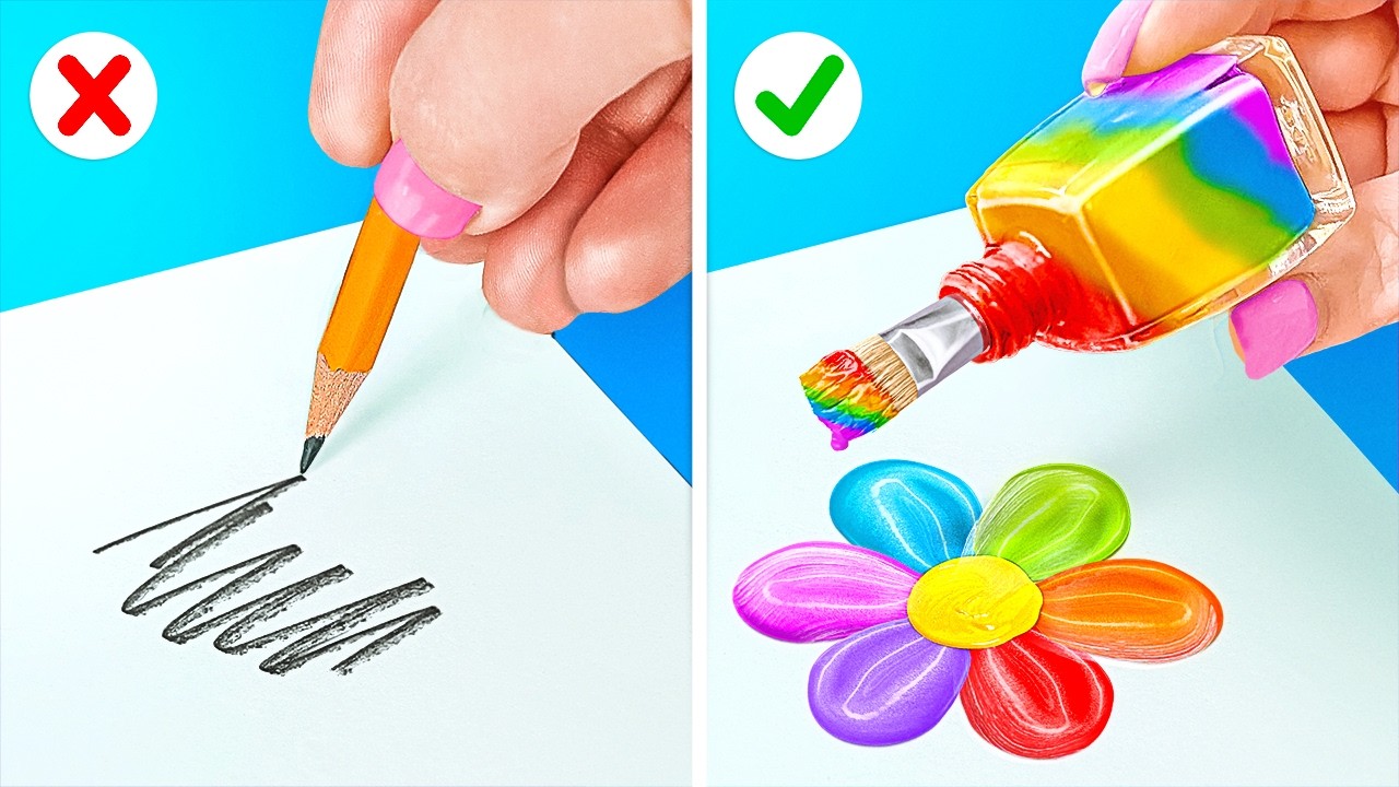 Amazing Art Challenge | Awesome Drawing And Painting Hacks By 123 GO ...