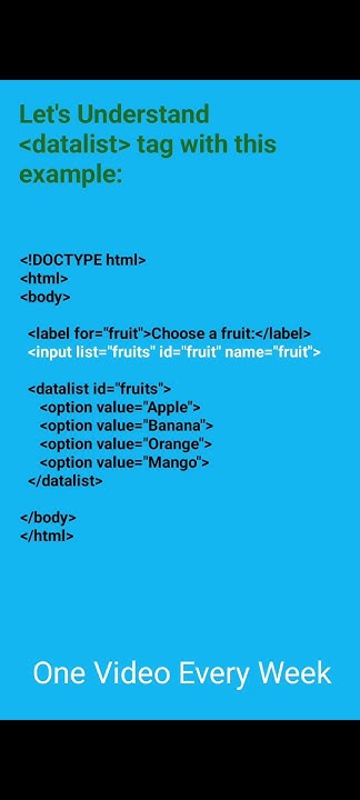 Master the datalist Tag in HTML | Autocomplete Input Field Explained! 🚀" #HTML #WebDevlopment ...