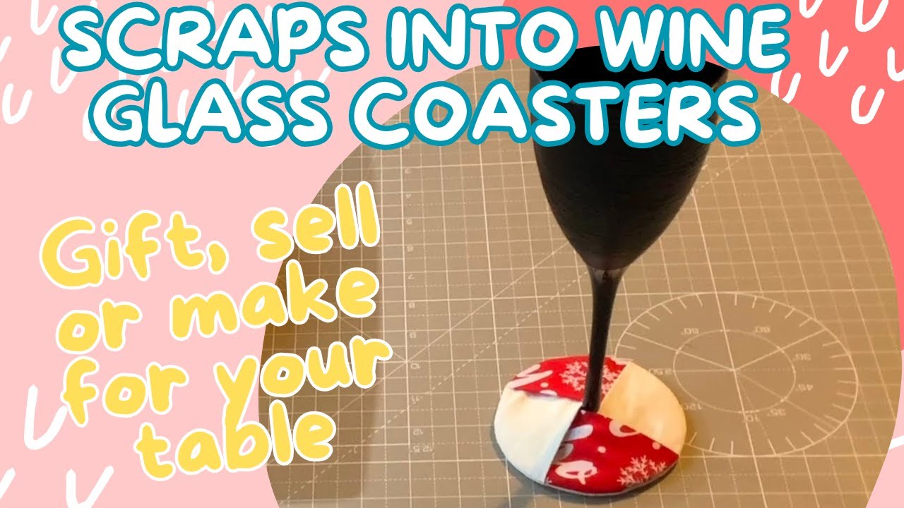 How to Sew DIY Wine Glass Coasters | Easy Sewing Tutorial for Beginners ...