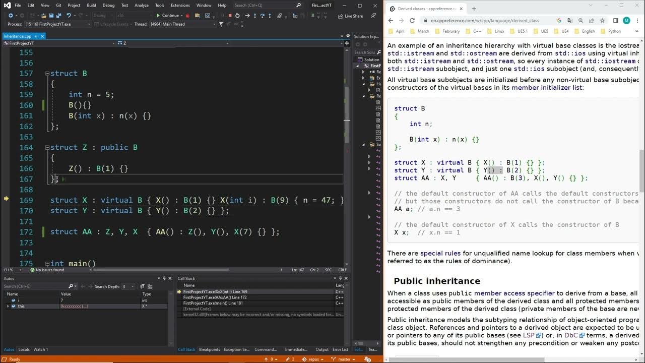 C++ Beginner Tutorial - Basics - #251 - Inheritance Virtuel Constructor #2 - YouTube