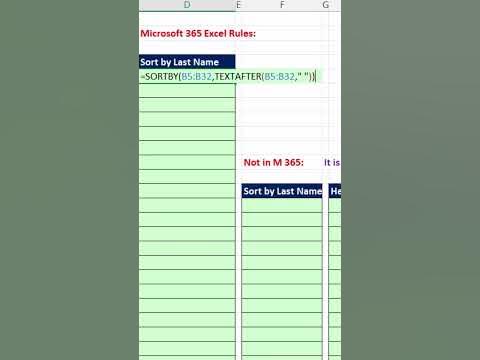 Sort By Last Name using Excel Formula: Amazing Solution!! #Short Excel Magic Trick 13 - YouTube