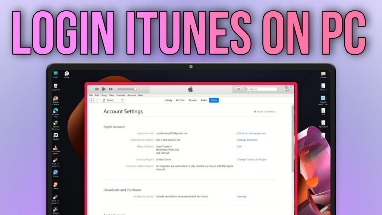 How to Login iTunes on Windows || Tech Wash - YouTube