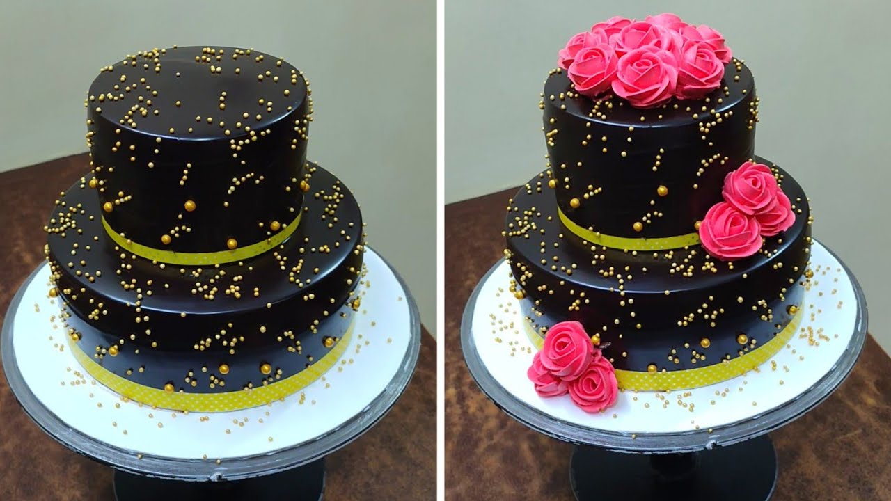 Chocolate Flawars Step Cake Design | Chocolate Cake Design | Step Cake ...