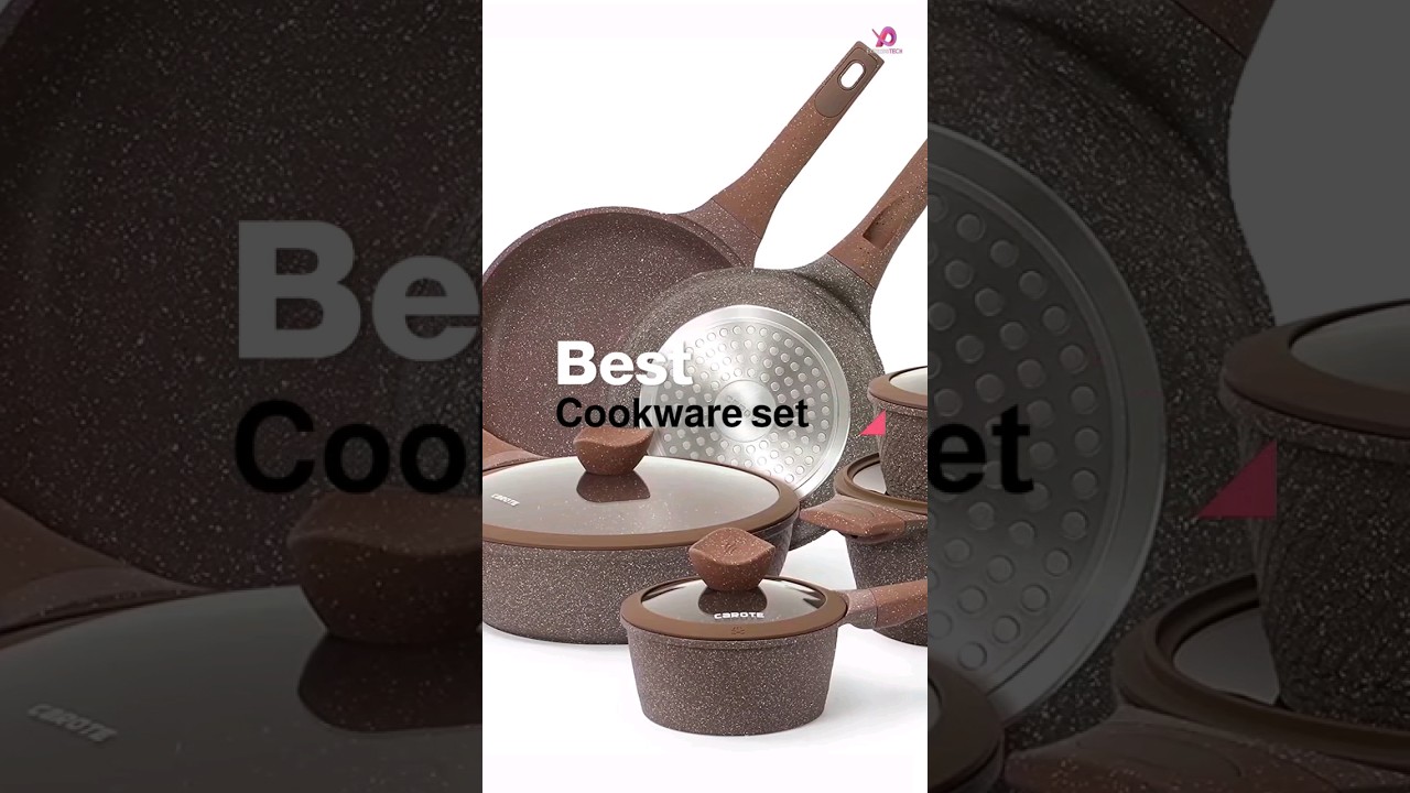 10 Pieces Healthy NonStick Induction Stone Cookware Set - YouTube