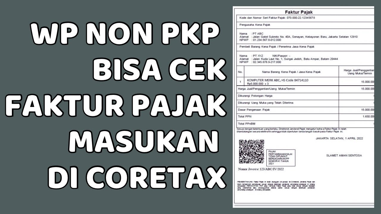 WP non PKP bisa cek Faktur pajak masukan di CORETAX #rudikonsultan # ...