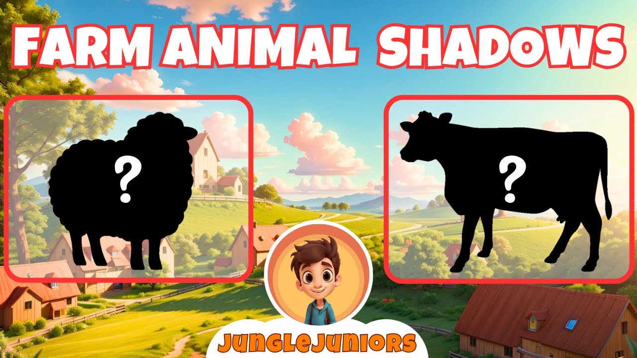 Guess The Animal | Farm Animals Shadow Quiz Game | Quiz for Kids with ...