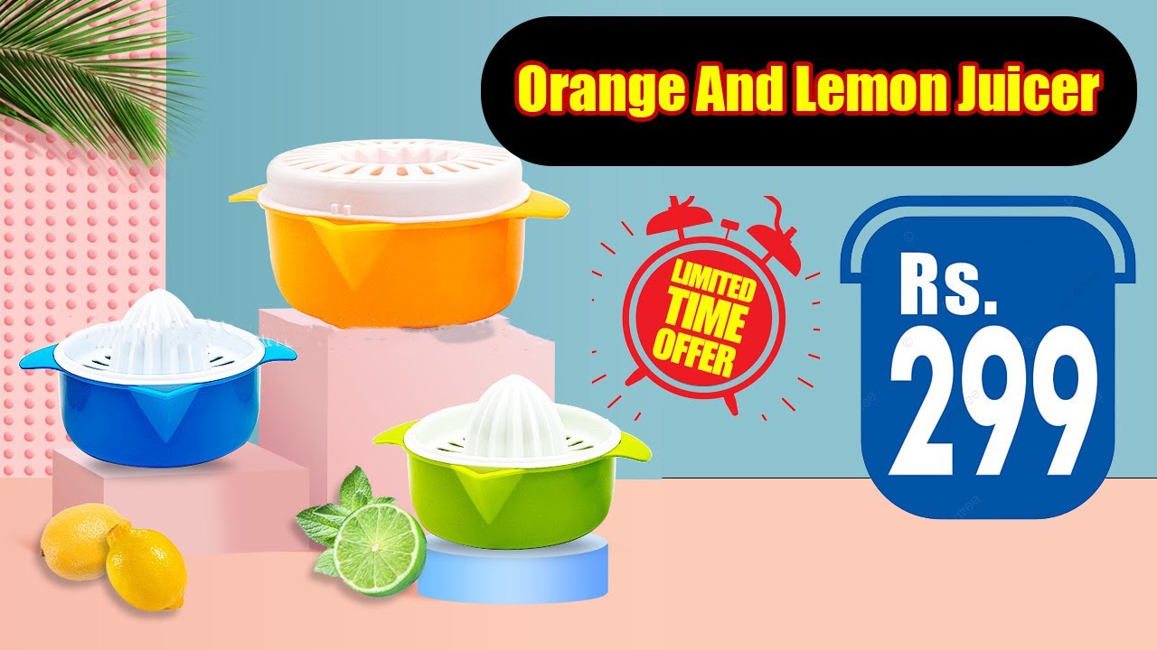 Manual Orange And Lemon Juice Press Simple Plastic Squeeze Juice Orange Squeezer Machine - YouTube