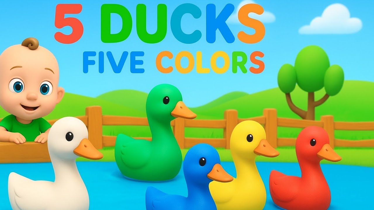 Colorful Ducks Song Learn Colors with Five Little Ducks Toonimo 3D ...