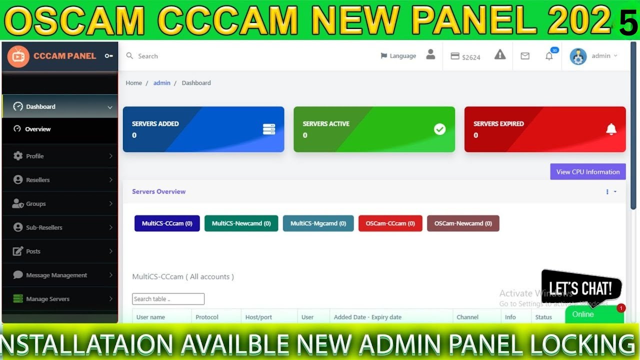 Oscam Cccam Newcamd Mgcamd New Panel 2025 Good Lock Vip Future Installation - YouTube