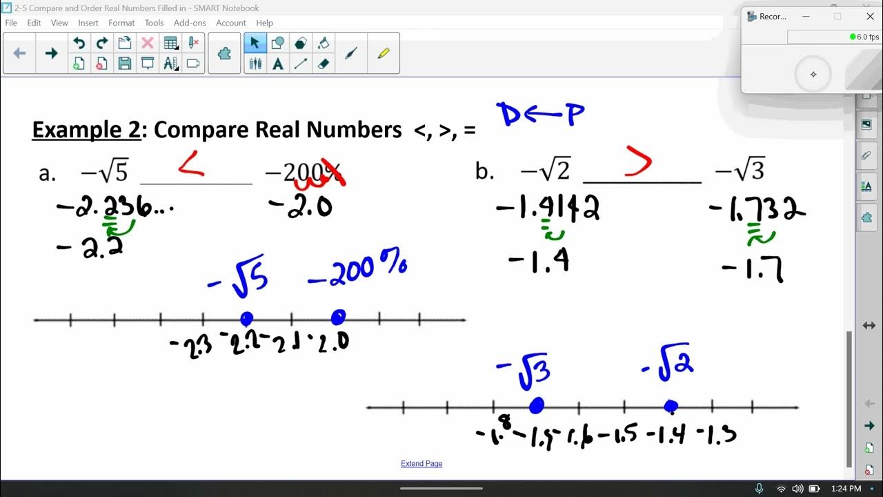 2 5 Compare and Order Real Numbers - YouTube