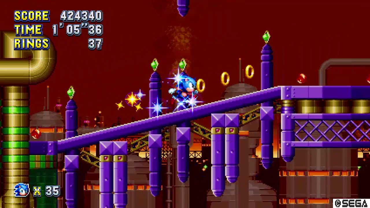 Sonic Mania - Oil Ocean Zone Act 2 Special Stage Rings - YouTube