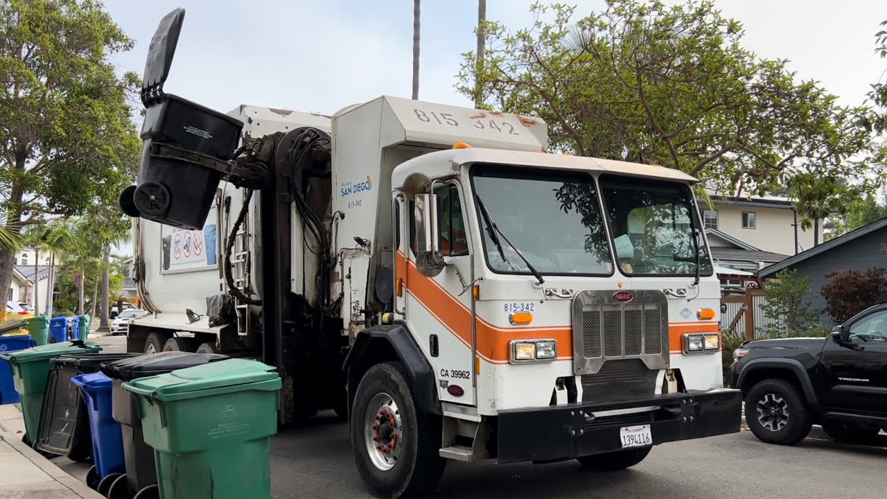 city of San Diego, environmental services, older Peterbilt elliptical ...