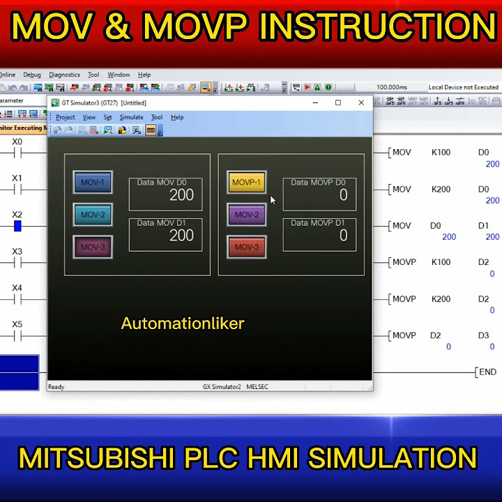 MOV & MOVP instruction mitsubishi PLC With HMI Simulation #shorts #mitsubishi #shortvideo #hmi ...