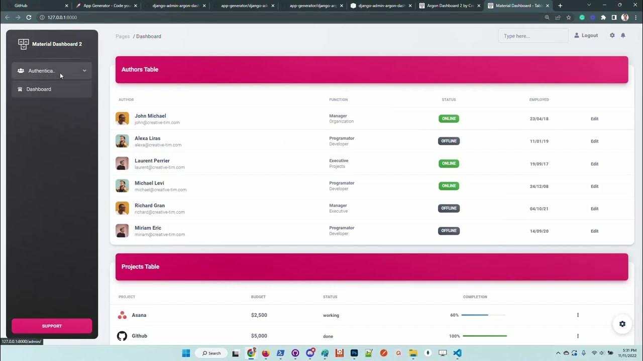 Django Argon Design - Free PyPi Package | AppSeed - YouTube