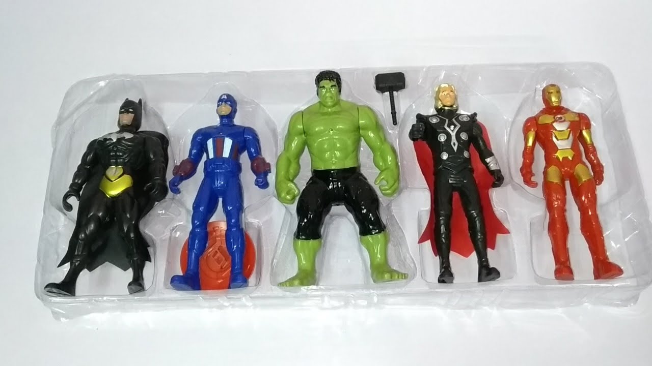 HERO Super Fighters let's open and play with 5 super heroes pack - YouTube