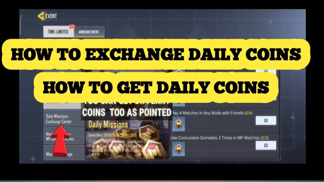 How to exchange daily coins in call of duty mobile in daily mission ...