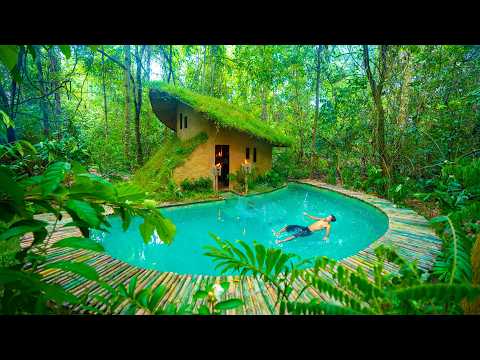 How to Build The Most Comfortable Home With Bamboo Swimming Pool in the Jungle by Ancient Skills
