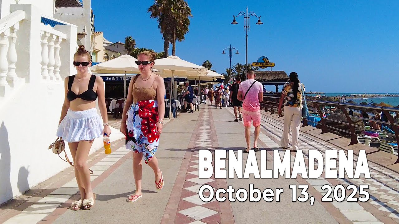 Benalmadena October 13, 2025 Promenade Walk Malaga Costa del Sol Spain ...